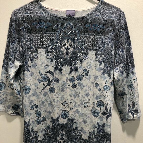 Laura Scott | Tops | Womens Laura Scott Beautiful Printed Top Size M ...
